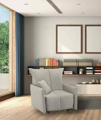 Talamo Italia Sessel Almerinda, Einzelsofa, Wohnzimmersessel mit Trolley-Öffnung, Standardarmlehnen, 100 % Made in Italy, 110 x 90 x 85 cm, Beige