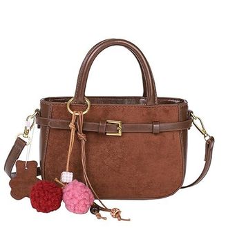 Generic Kexpery Sac &agrave; main en faux daim avec bandouli&egrave;re r&eacute;glable, sac crois&eacute; r&eacute;tro, sac bucket pour femmes, pour le travail, voyage