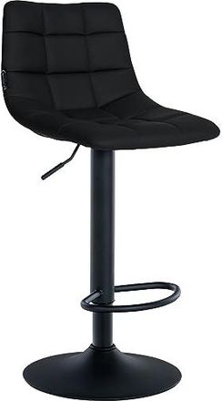 Clp Tabouret de Bar Jerry Similicuir I Chaise de Bar r&eacute;glable en Hauteur I Chaise pivotante &agrave; 360&deg; avec Dossier pour la Cuisine et Le bistrot, Couleur:Noi