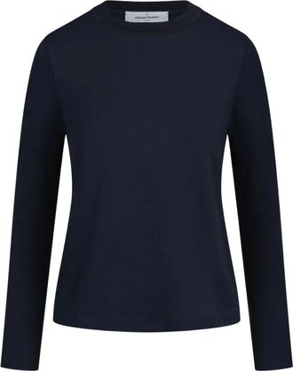 Gran Sasso Pull &agrave; col rond - Femme - Tops - Bleu - Taille: 36 FR