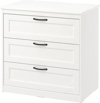 IKEA Ikea SONGESAND Kommode mit 3 Schubladen, 82 x 81 cm, weiß