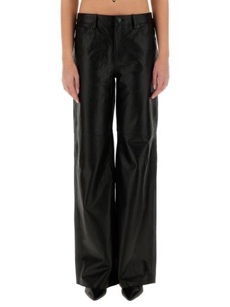 Michael Michael Kors Lamb Leather Trousers - Black