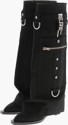 Givenchy Kniehohe Stiefel COWBOY aus Canvas mit Cargo-Design, 7 cm Absatz Givenchy