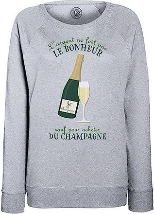 Fabulous Sweatshirt Femme Gris Champagne - largent ne Fait Pas Le Bonheur Lifestyle Luxe