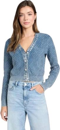 Guess Femme, Pulls, Bleu, Taille: 42 FR Cardigans