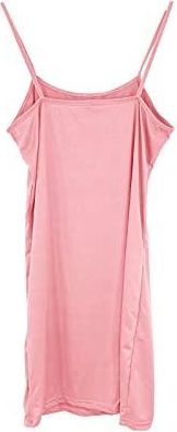 Generic Mini robe dété moulante à bretelles pour femme, couleur unie, épaules dénudées, robe midi décontractée, rose, XL