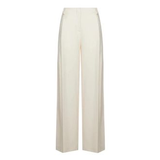 Simona Corsellini Viskose Weite Hosen - - Trousers - Damen - Wei&szlig; - S