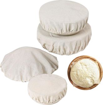 Generico Wiederverwendbare Stoffsch&uuml;sseln, 4 St&uuml;ck, aus elastischem Stoff f&uuml;r die Aufbewahrung von Lebensmitteln, zur G&auml;rung von Teig, Salat, K&uuml;che, Picknick