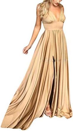 Minetom Femme Robe De Cocktail Courte Dentelle Mousseline Swing pour Bal Mariage Robe De Soirée Longue Mariage Dress C Champagne S