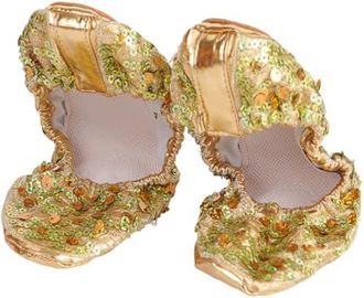 Valiclud Chaussures de Danse Latine Dor&eacute;es Anti-d&eacute;rapantes avec Paillettes Semelle Ronde XL Confort et Durabilit&eacute; pour Ballet Yoga et Pilates