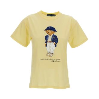 Polo Ralph Lauren Femme, Tops, Jaune, Taille: 38 FR T-shirt avec imprim&eacute; ours