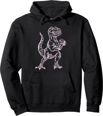 Seembo Dinosaurier-Hebe-Hanteln, lustiges Tier-Design, Fitness, Fitnessstudio, Workout Pullover Hoodie