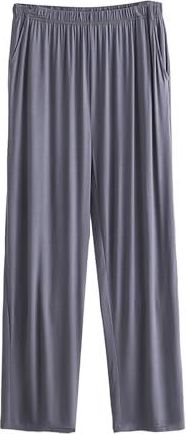 Generic Pantalon de pyjama l&eacute;ger et confortable en modal pour homme - Pantalon de d&eacute;tente doux &agrave; jambe droite avec poche - Pantalon de nuit respirant et confo