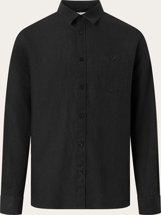 Knowledge Cotton Apparel Herren vegan Hemd Custom Fit Black Jet