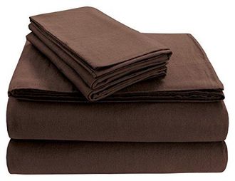 Tribeca Living Oslo Bettlaken-Set aus Flanell, Bedruckt, extra tief, 150 ml Modern Queen Sheet Set Schokoladenbraun