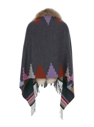 Bazar Deluxe Womens Shawl Navajo Grey Eco-Fur Coat