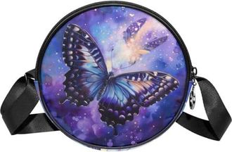 Generic Sac &agrave; bandouli&egrave;re Circle pour femme, petit sac &agrave; bandouli&egrave;re violet avec fermeture &eacute;clair, bretelles r&eacute;glables, sac &agrave; main rond d&eacute;contract&eacute; pour femme
