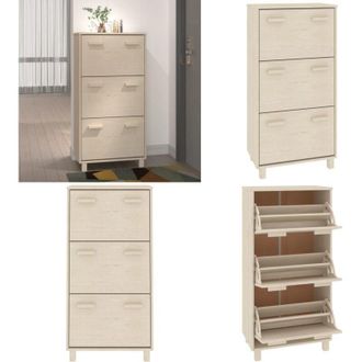 vidaXL Vidaxl - Schuhschrank hamar Honigbraun 59,5x35x117 cm Massivholz Kiefer - Holzschrank - Schuhschrank - Schrank - Garderobe - Aufbewahrung - Home &