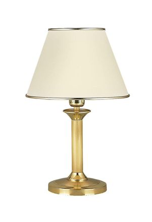 Licht-Erlebnisse Tischleuchte in Messing Weiß 44cm Wohnzimmer Schlafzimmer Klassisch elegant PENELO Nachttischlampe