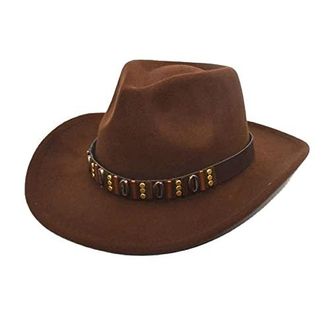 Generic Chapeau de cowboy pour homme - Style d&eacute;contract&eacute; et d&eacute;contract&eacute; - Pour lhiver - Pour homme, caf&eacute;, M