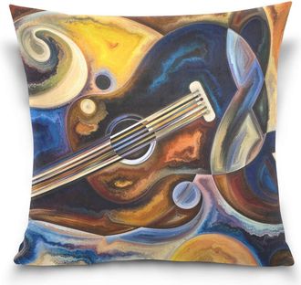 Linomo Kissenbezug 40x40 cm, Abstrakt Musik Note Dekorative Kissenbezug Kissenh&uuml;lle f&uuml;r Couch Sofa Bett Hause