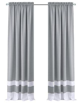 Achim Achim Home Furnishings Essense &Ouml;senvorhang, Blau, 132,1 x 160 cm, Stangentasche 132,1 x 160 cm, Grau & Wei&szlig;