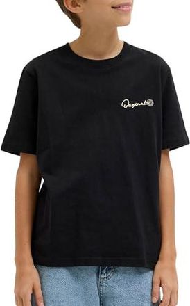 Jack & Jones Joracapulco Type Tee SS Crew Neck JNR, Noir, 12 Ans Hommes
