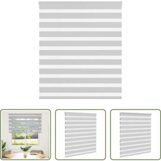 vidaXL vidaXL Stoffrollo - Doppelrollo Hellgrau 135x150 cm Stoffbreite 130,9 cm Polyester