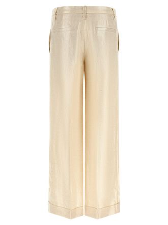 Brunello Cucinelli Womens Gold Linen Casual Pants