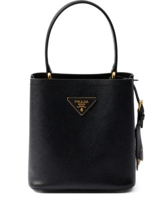 Prada Beuteltaschen - Panier Saffiano Leather Mini-Bag - Gr. unisize - in Schwarz - f&uuml;r Damen