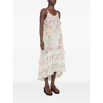 Farm Rio Floral Print Dress - Beige