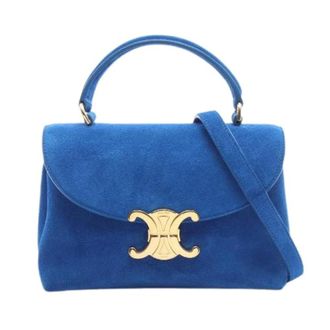 Celine Pre-owned Teen Nino Triomphe Sac &agrave; main bandouli&egrave;re en daim 2 en 1 - Femme - Pre-owned - Bleu - Taille: ONE Size