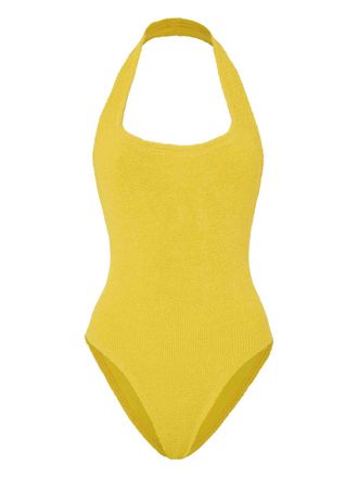 Hunza G Sandy Neckholder-Badeanzug - Gelb