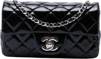 Chanel Pre-owned Gesteppte Lack Mini Flap Crossbody - - Pre-owned - Damen - Schwarzk - ONE SIZE