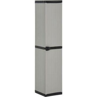 vidaXL Armoire de rangement de jardin 3 &eacute;tag&egrave;res Gris/noir 34x40x168cm