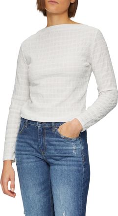 s.Oliver Jersey-Shirt mit Strukturmuster und U-Boot-Ausschnitt