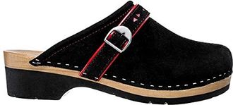 Estro & Luminara Sabots Femme en Cuir Chaussures H&ocirc;pital Mules Femmes Sabots Orthop&eacute;diques CDL05 (Noir, 36)