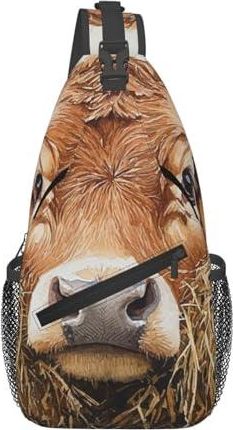 Generic Sac &agrave; dos de voyage &agrave; bandouli&egrave;re pour homme Motif vache de la ferme