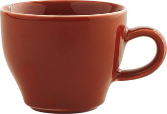 Kahla 1T5125A93020W Homestyle Cappuccinotasse Italiano 0,18 l siena red mediterranes Geschirr aus Porzellan mit Steingut- und Keramiklook dickwandige Kaffee