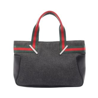 Gucci Pre-owned Sac Cabas en Toile et Cuir Ligne Sherry - Femme - Pre-owned - Noir - Taille: ONE Size