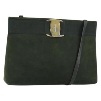 Ferragamo Pre-owned Wildleder Schultertasche - - Pre-owned - Damen - Gr&uuml;n - ONE SIZE