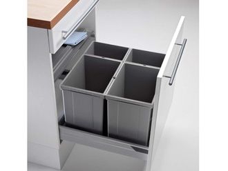 WESCO Pullboy Vario Einbauabfallsammler alugrau mit Komplettdeckel und Einlegematte
