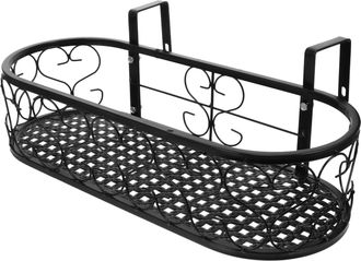 Yardwe Hängender Blumentopfhalter Aus Eisen Dekorativer Bonsaihalter Blumenregal Für Balkon Und Garten Pflanzenregal Mit Eisenwerk Design