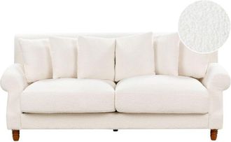 Beliani Sofa 2-Sitzer EIKE Boucl&eacute; Cremewei&szlig;