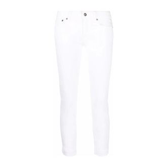 Dondup Femme, Jeans, Blanc, Taille: W30 Jean &Eacute;court Design Tonal Blanc