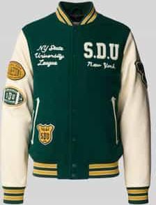 Superdry College-Jacke aus Woll-Mix mit Eingrifftaschen