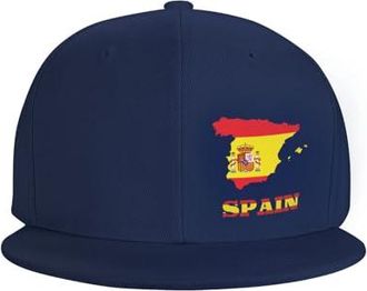 Generic Drapeau De LEspagne Carte De LEspagne Homme Femme Strapback Cap R&eacute;glable Snapback Chapeau L&egrave;g&eacute;re Casquette De Baseball pour P&ecirc;che Sport Hip Pop