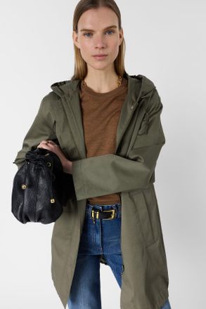 Gerard Darel Parka &agrave; capuche en coton - JANAYA - Vert Kaki