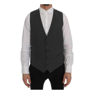 Dolce & Gabbana Graue Baumwoll Rayon Weste - - Suits - Herren - Grau - L