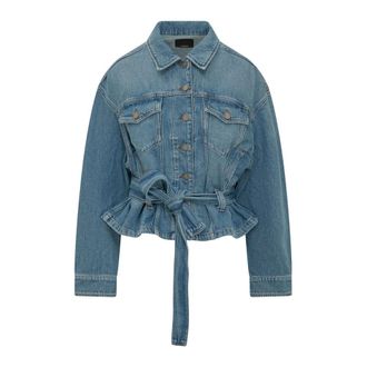 Pinko Jeansjacke mit G&uuml;rtel - - Jackets - Damen - Blau - 2XS